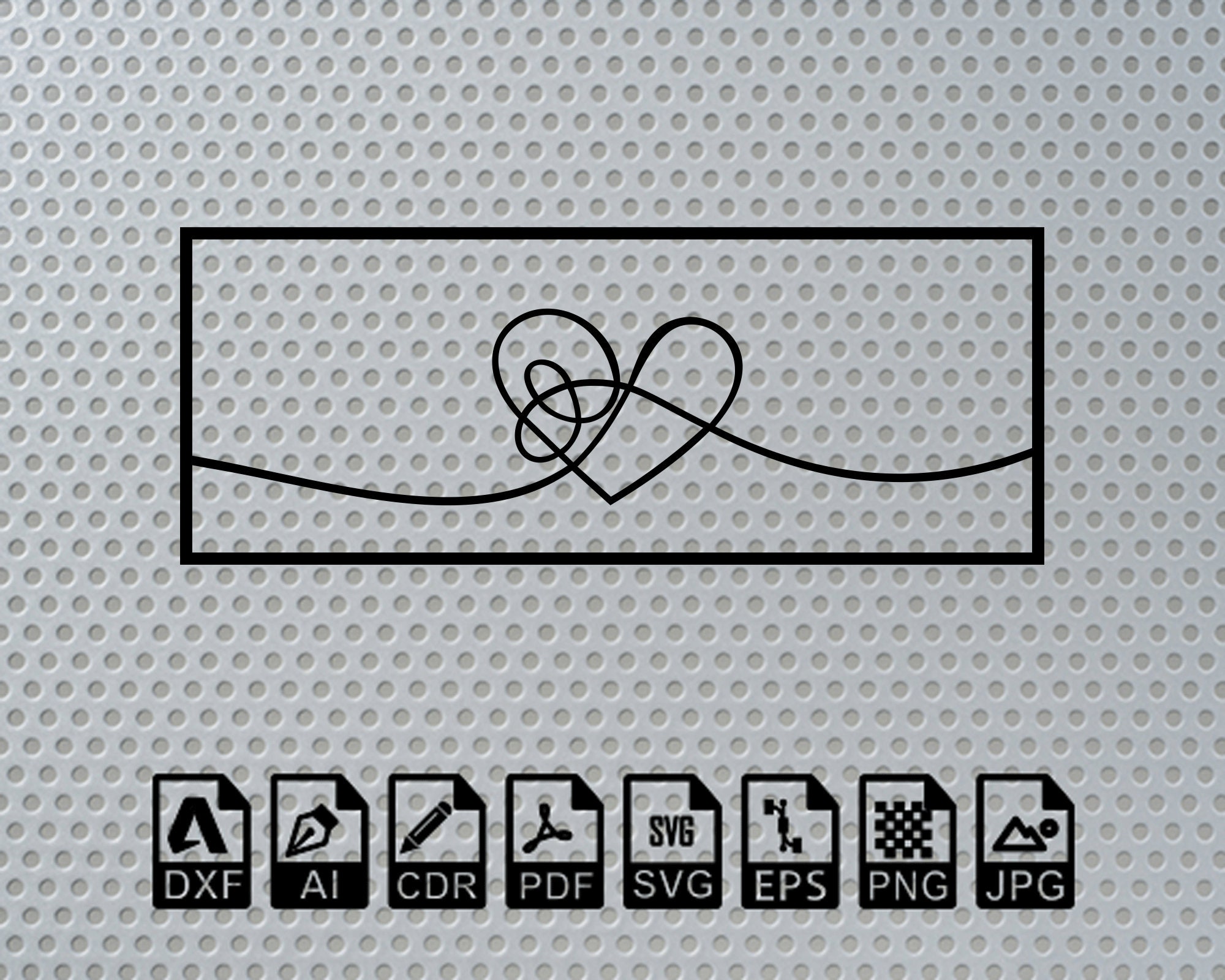 Heart Love Infinity Laser Cut Dxf Svg Glowforge Files Wall Art Sticker ...