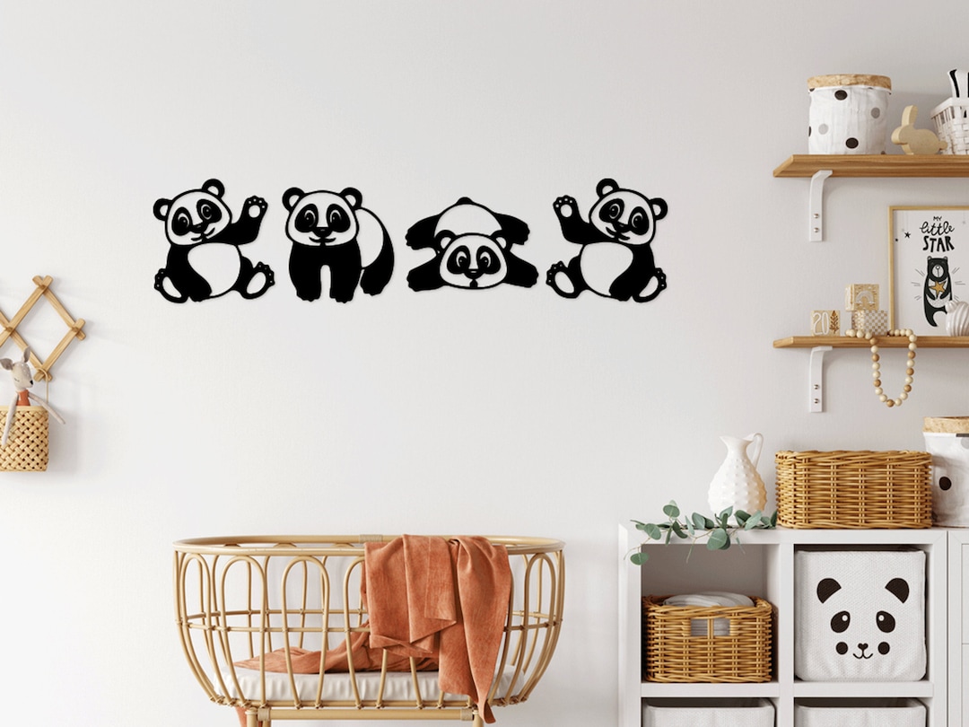 Panda Animal Laser Cut Dxf Svg Glowforge Files Wall Art Sticker Vinly ...