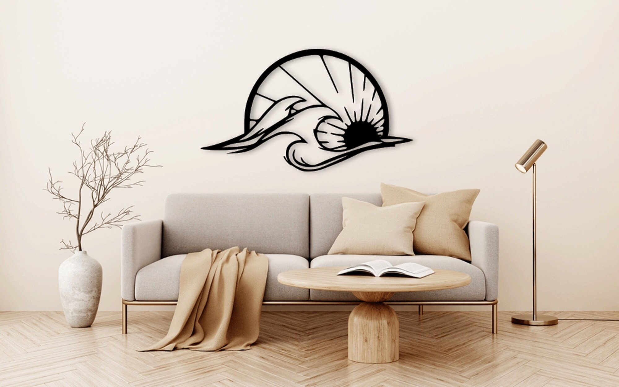 Sunrise Wave Sun Laser Cut Dxf Svg Glowforge Files Wall Art Sticker ...