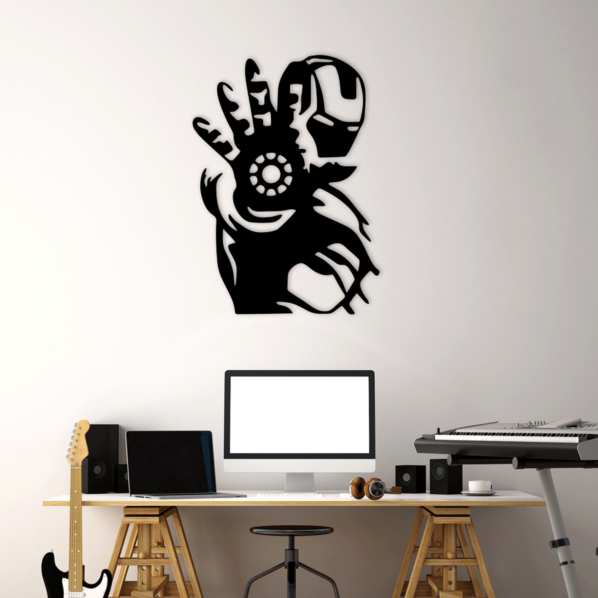 Iron Man Tony Stark Laser Cut Dxf Svg Glowforge Files Wall Art Sticker ...