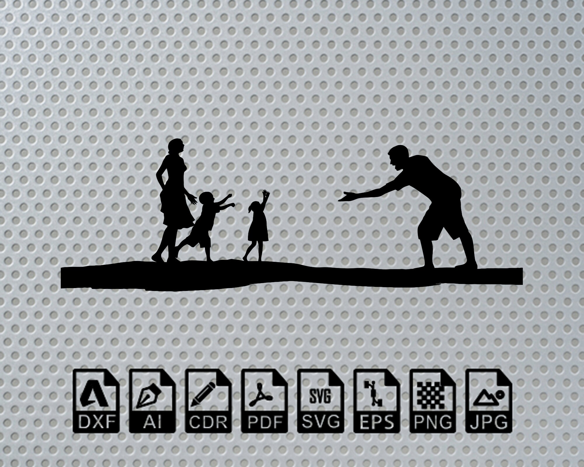 Family Mother Father Child Laser Cut Dxf Svg Glowforge Files Wall Art ...