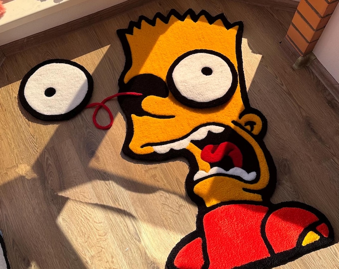 Bart Simpson Handmade Rug With Moving Parts Tufting Rug Living Room ...