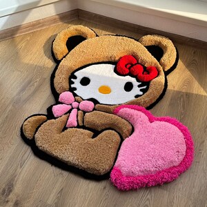 Custom 3D Puffy Hello Kitty Bear Tufting Rug Handmade - Etsy