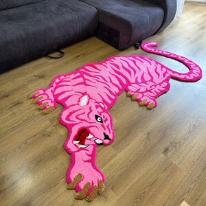 Big Tufting Pink Tiger Rug - Etsy