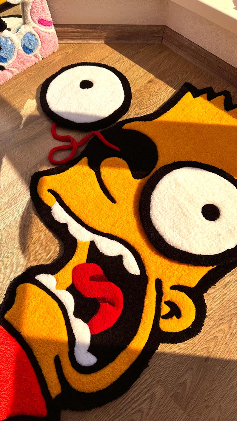 Bart Simpson Handmade Rug With Moving Parts Tufting Rug Living Room ...