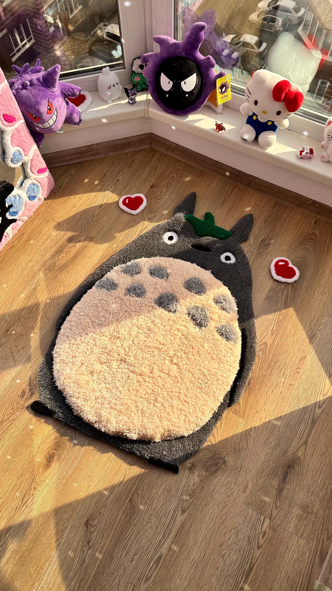 Totoro Puffy Tufted Rug – Handmade Soft Rug Inspired by Anime Character ...