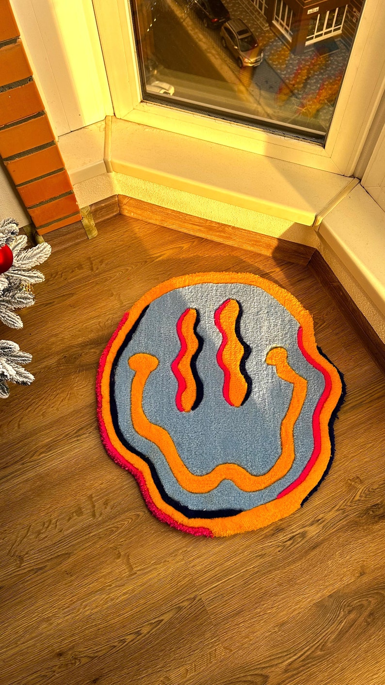 Abstract Tufting Smile Face Rug - Etsy