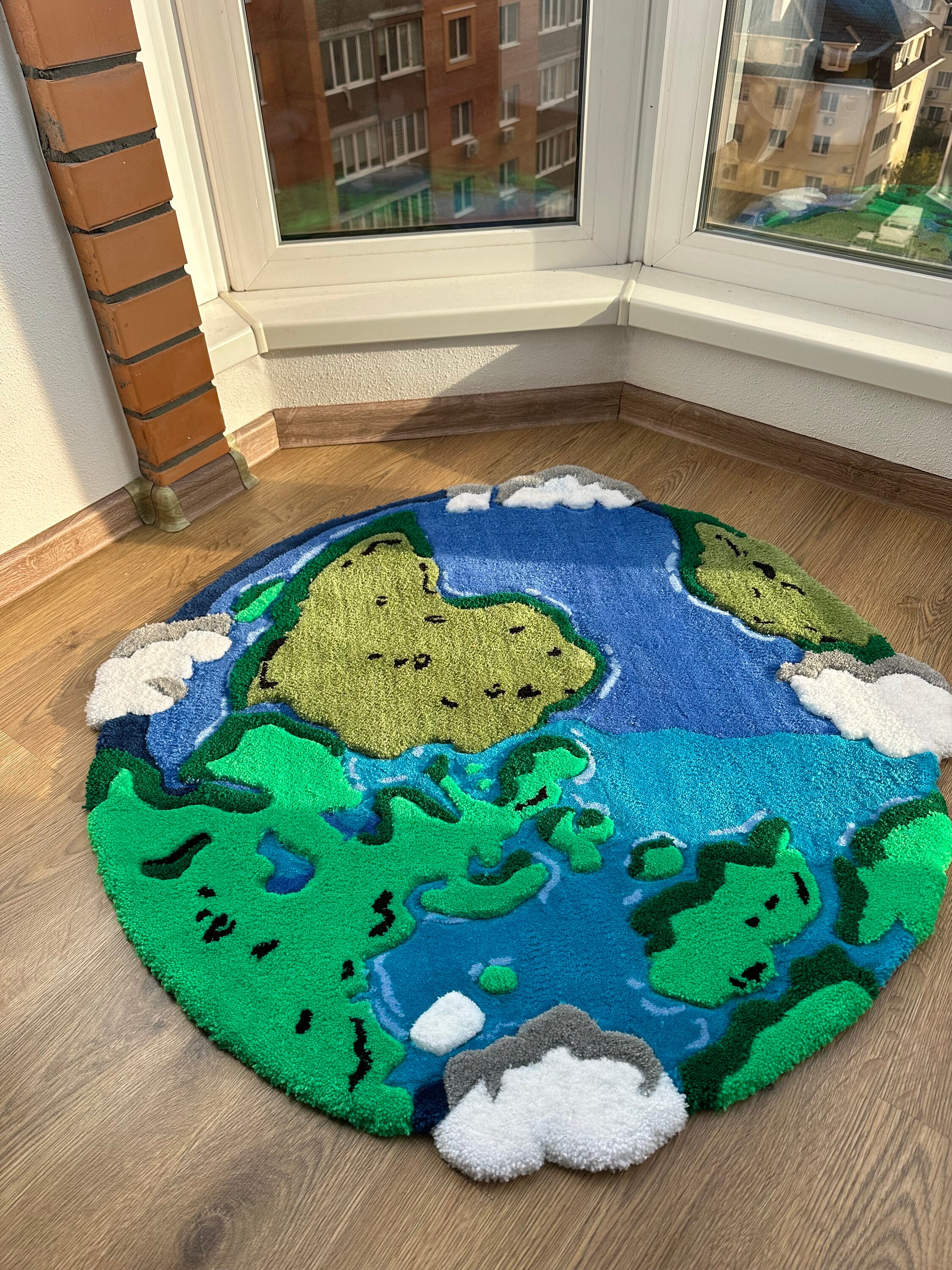 Planet Earth Handmade Tufting Rug - Etsy