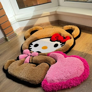 Custom 3D Puffy Hello Kitty Bear Tufting Rug Handmade - Etsy