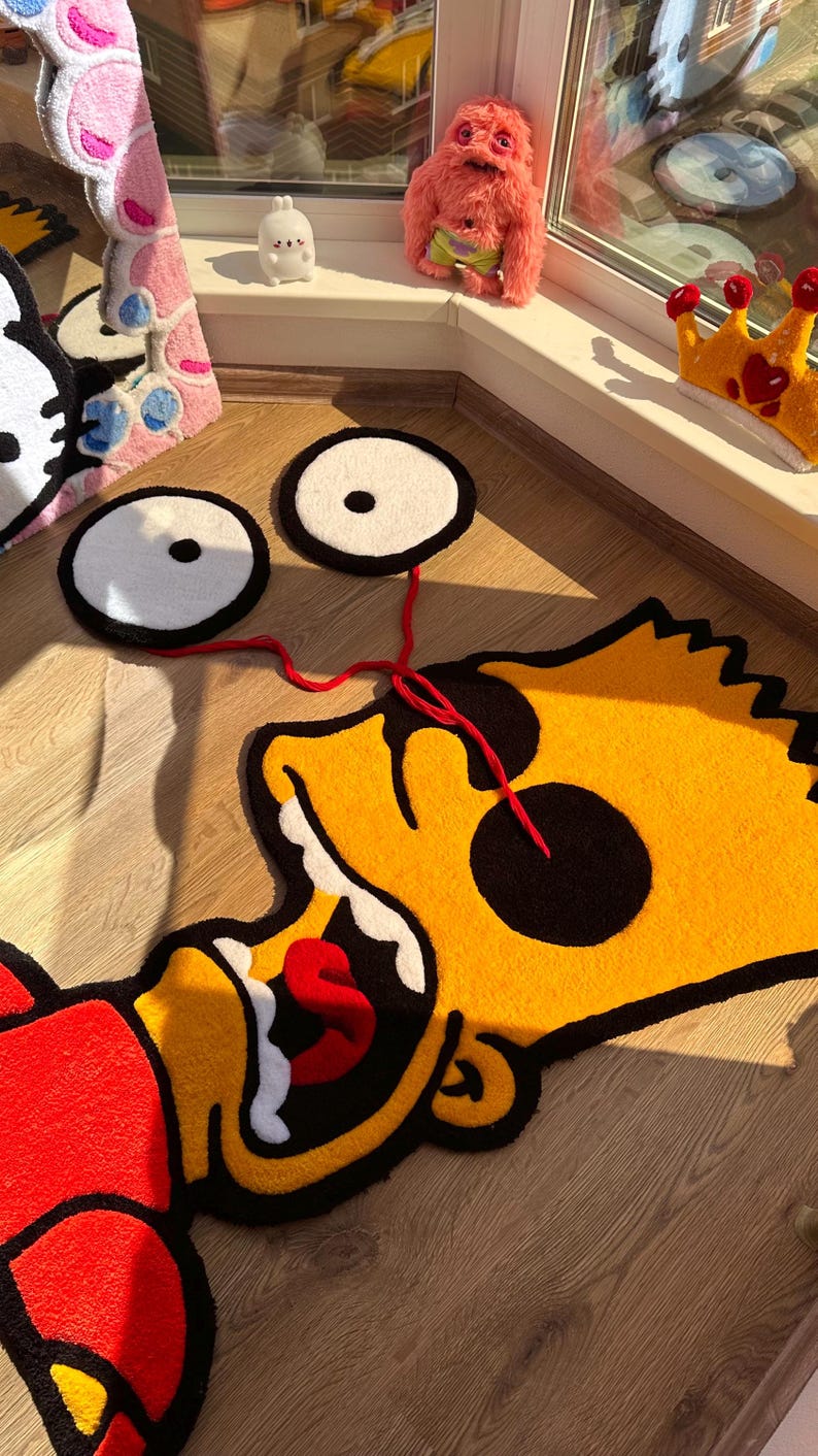 Bart Simpson Handmade Rug With Moving Parts Tufting Rug Living Room ...