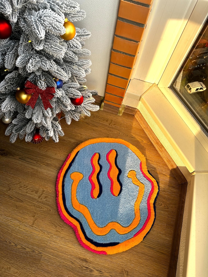 Abstract Tufting Smile Face Rug - Etsy