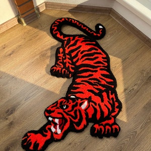 Big Tufting Pink Tiger Rug - Etsy