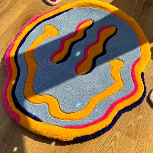 Abstract Tufting Smile Face Rug - Etsy
