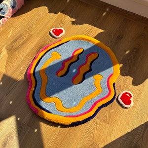 Abstract Tufting Smile Face Rug - Etsy