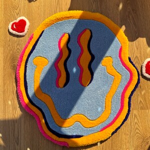 Abstract Tufting Smile Face Rug - Etsy