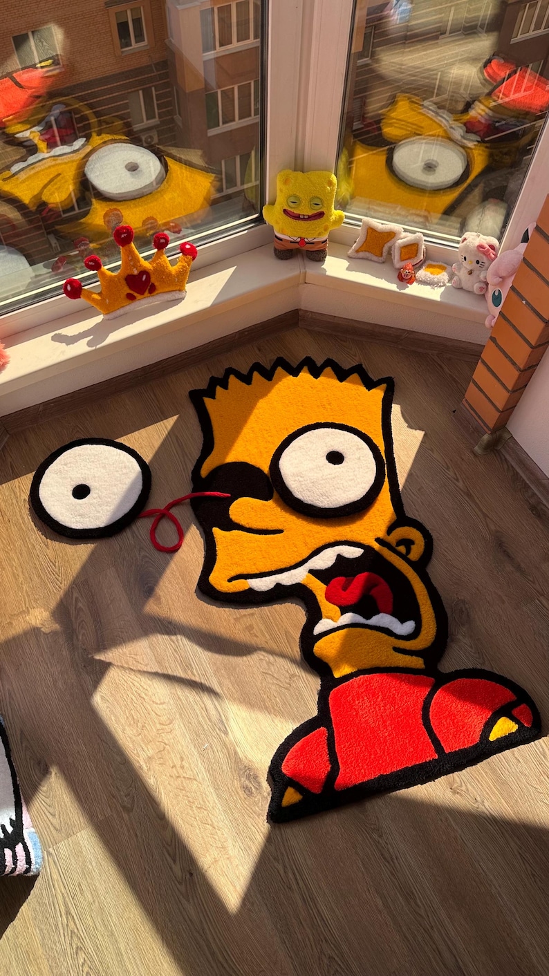 Bart Simpson Handmade Rug With Moving Parts Tufting Rug Living Room ...