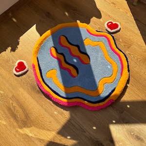Abstract Tufting Smile Face Rug - Etsy