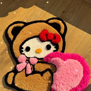 Custom 3D Puffy Hello Kitty Bear Tufting Rug Handmade - Etsy
