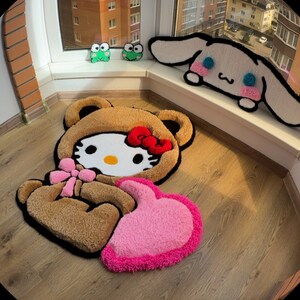 Custom 3D Puffy Hello Kitty Bear Tufting Rug Handmade - Etsy