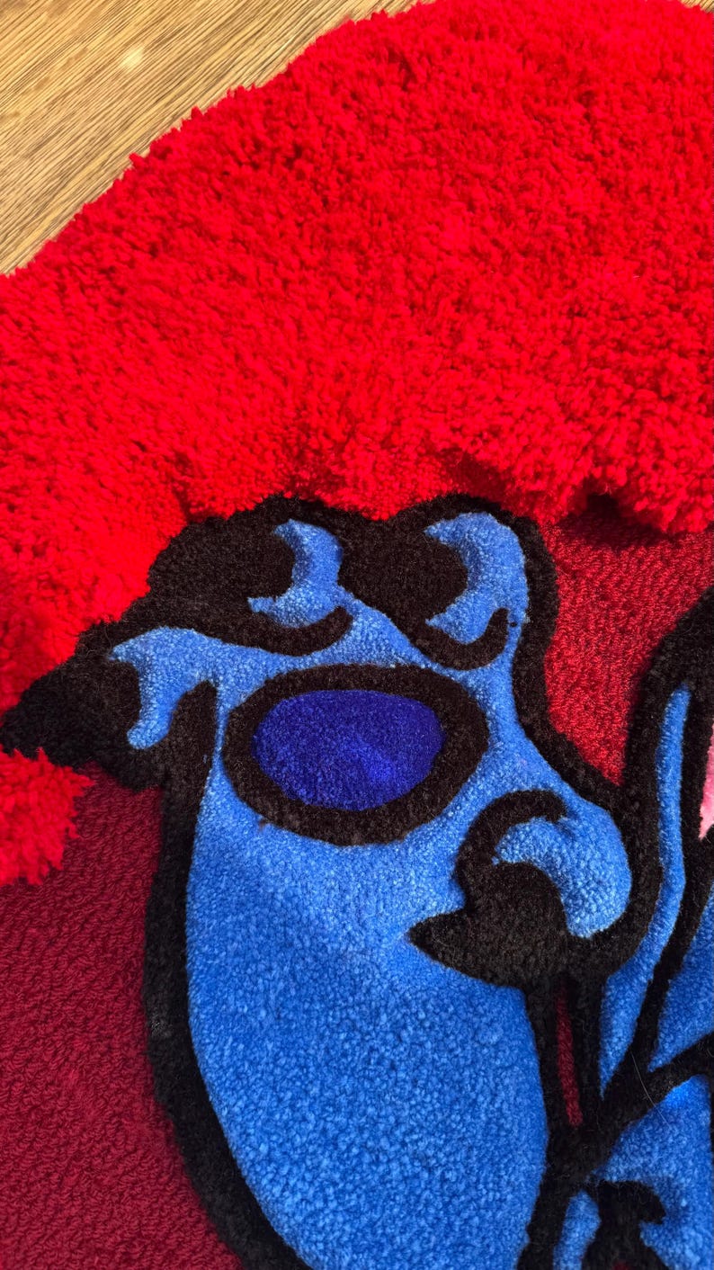 Puffy Heart Tufted Rug: Handmade Cartoon Stitch Carpet, Anime Room ...