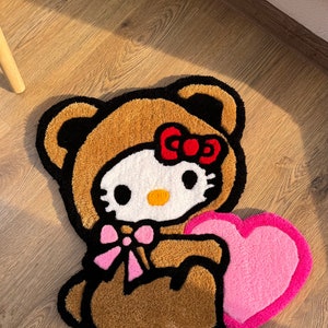 Custom 3D Puffy Hello Kitty Bear Tufting Rug Handmade - Etsy