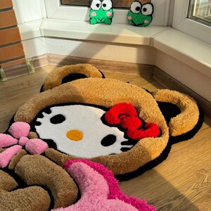 Custom 3D Puffy Hello Kitty Bear Tufting Rug Handmade - Etsy