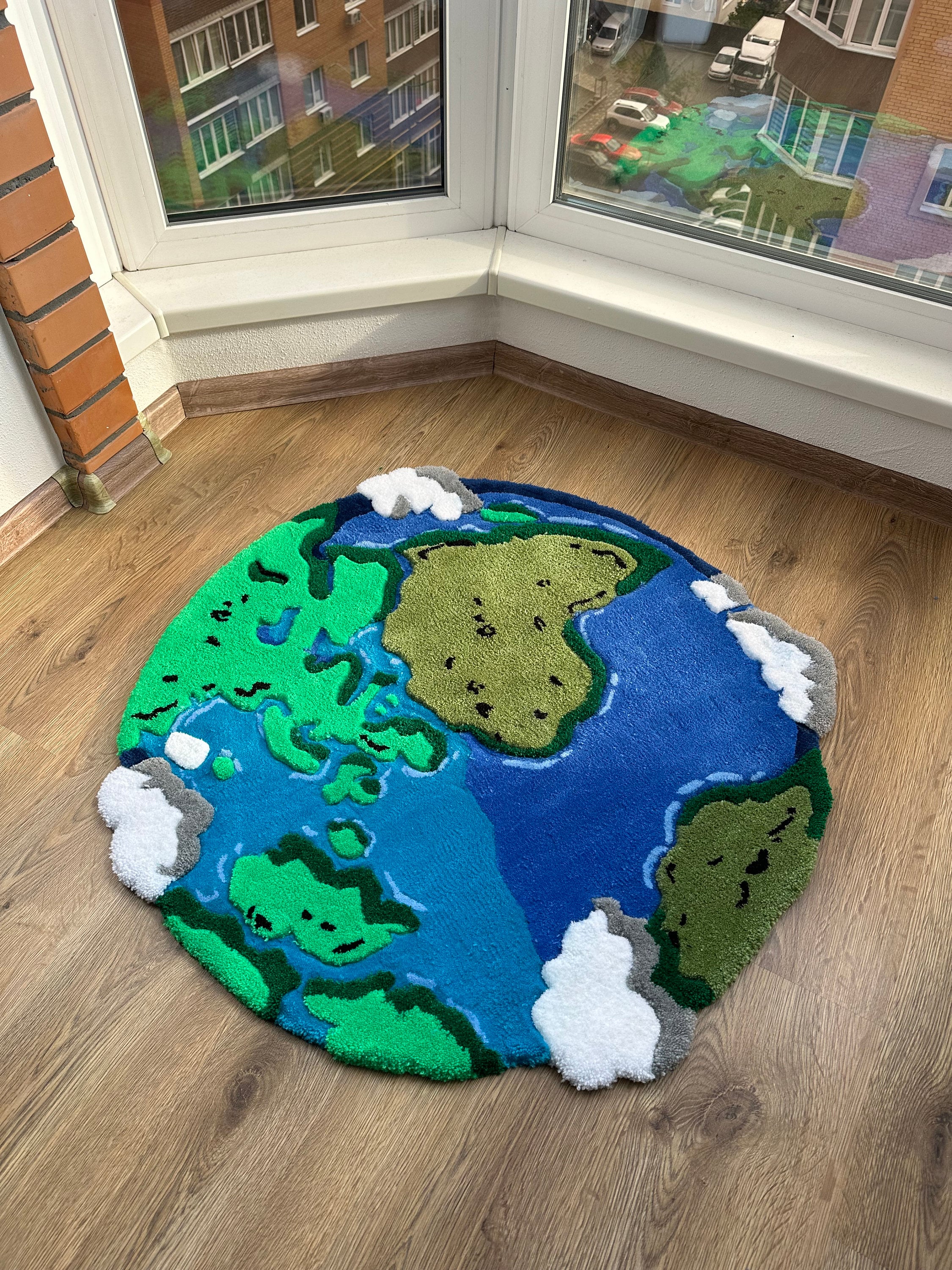 Planet Earth Handmade Tufting Rug - Etsy