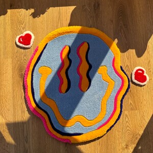 Abstract Tufting Smile Face Rug - Etsy