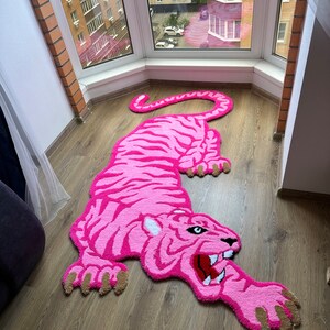 Big Tufting Pink Tiger Rug - Etsy