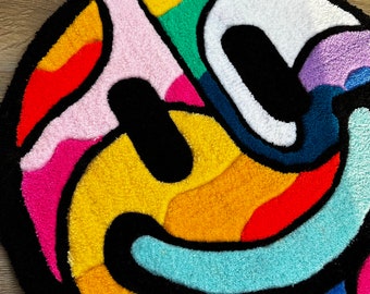 Abstract Tufting Smile Face Rug - Etsy