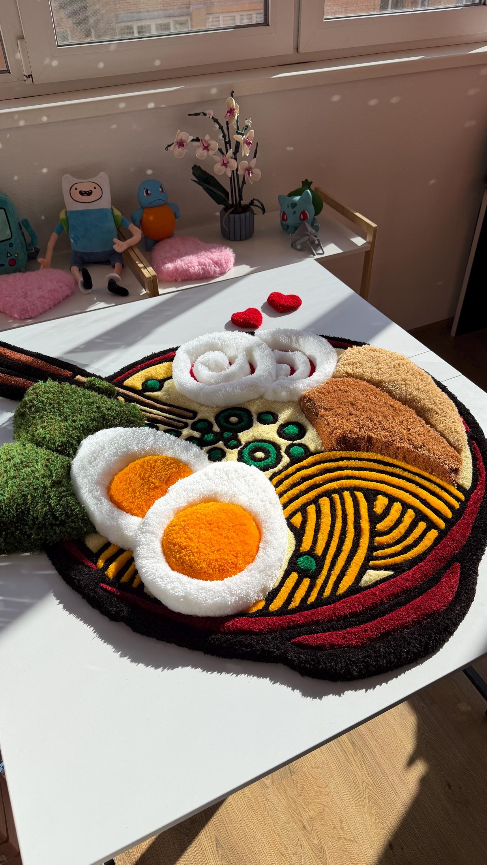 Custom Ramen Tufted Rug – 3D Handmade Noodle Bowl Carpet, Kawaii Mat - Etsy