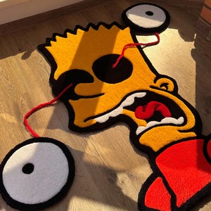 Bart Simpson Handmade Rug With Moving Parts Tufting Rug Living Room ...