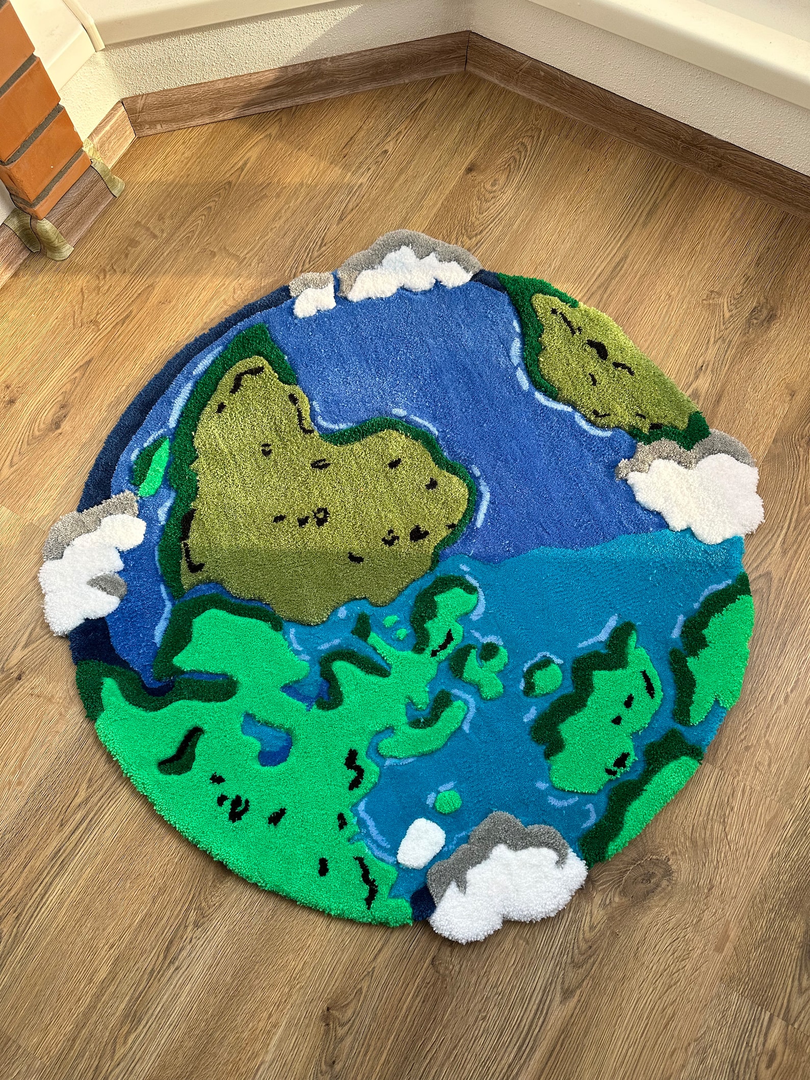 Planet Earth Handmade Tufting Rug - Etsy