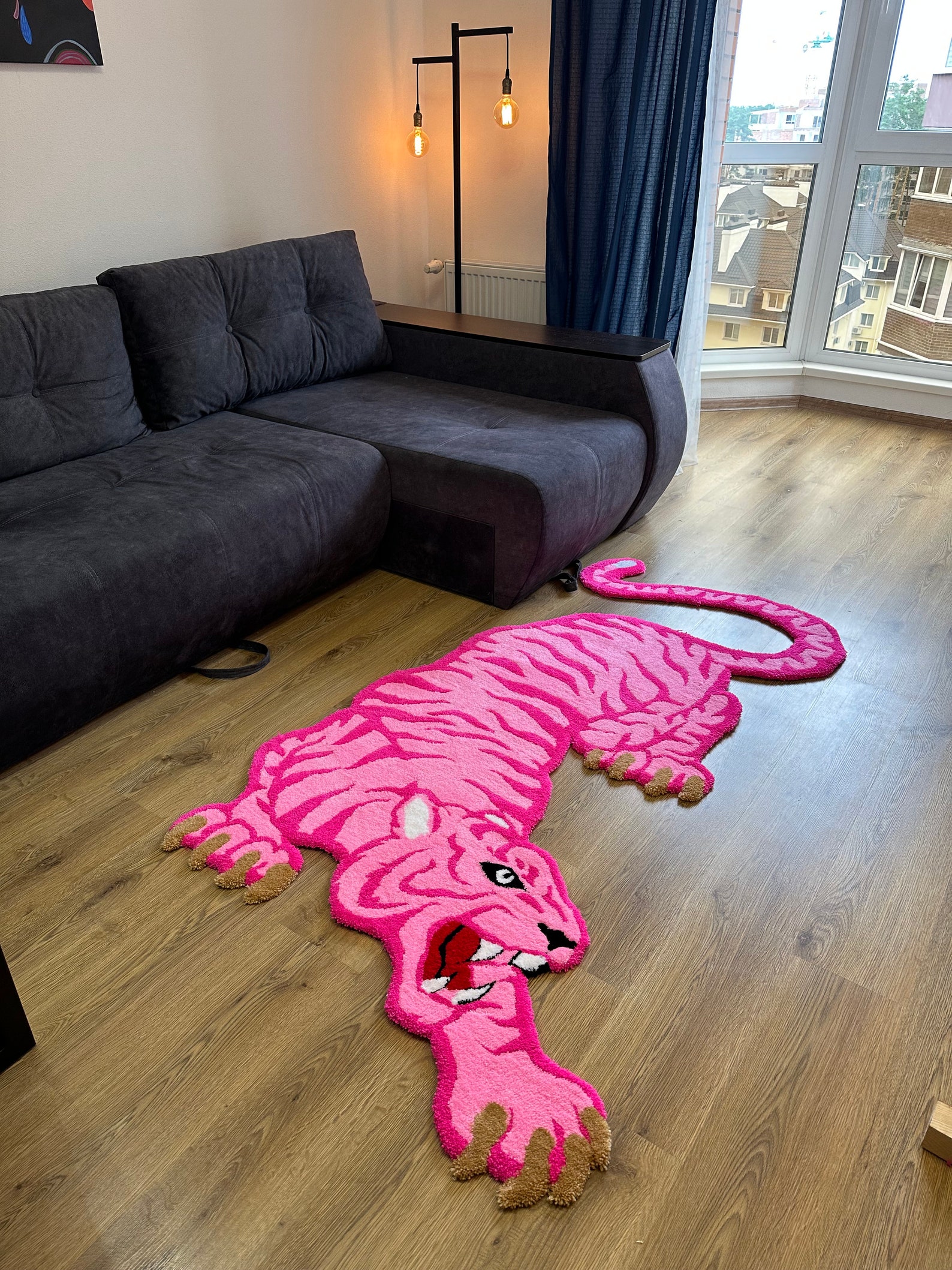 Big Tufting Pink Tiger Rug - Etsy