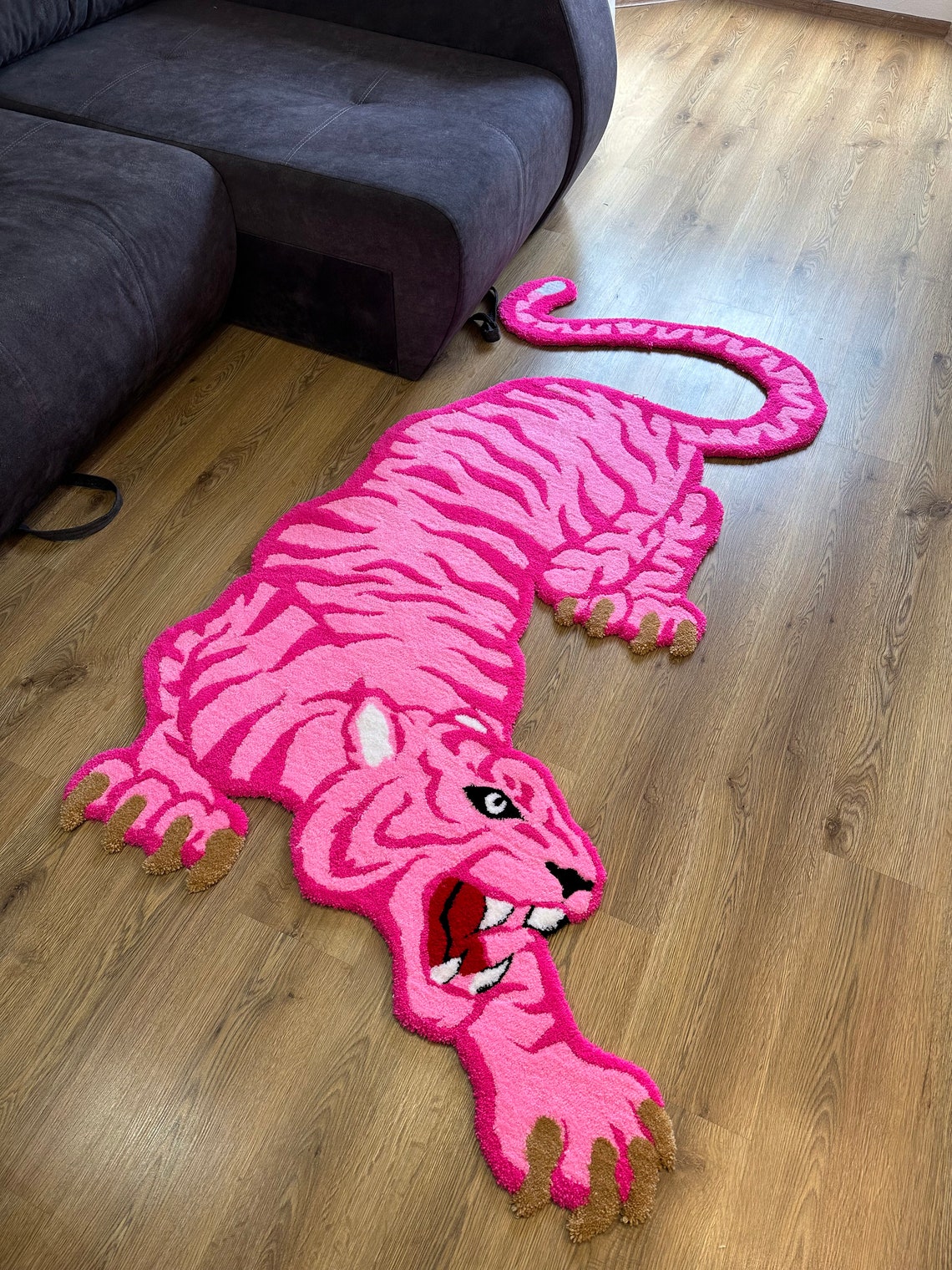 Big Tufting Pink Tiger Rug - Etsy