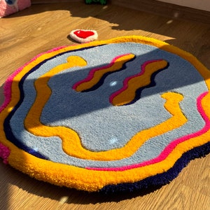 Abstract Tufting Smile Face Rug - Etsy