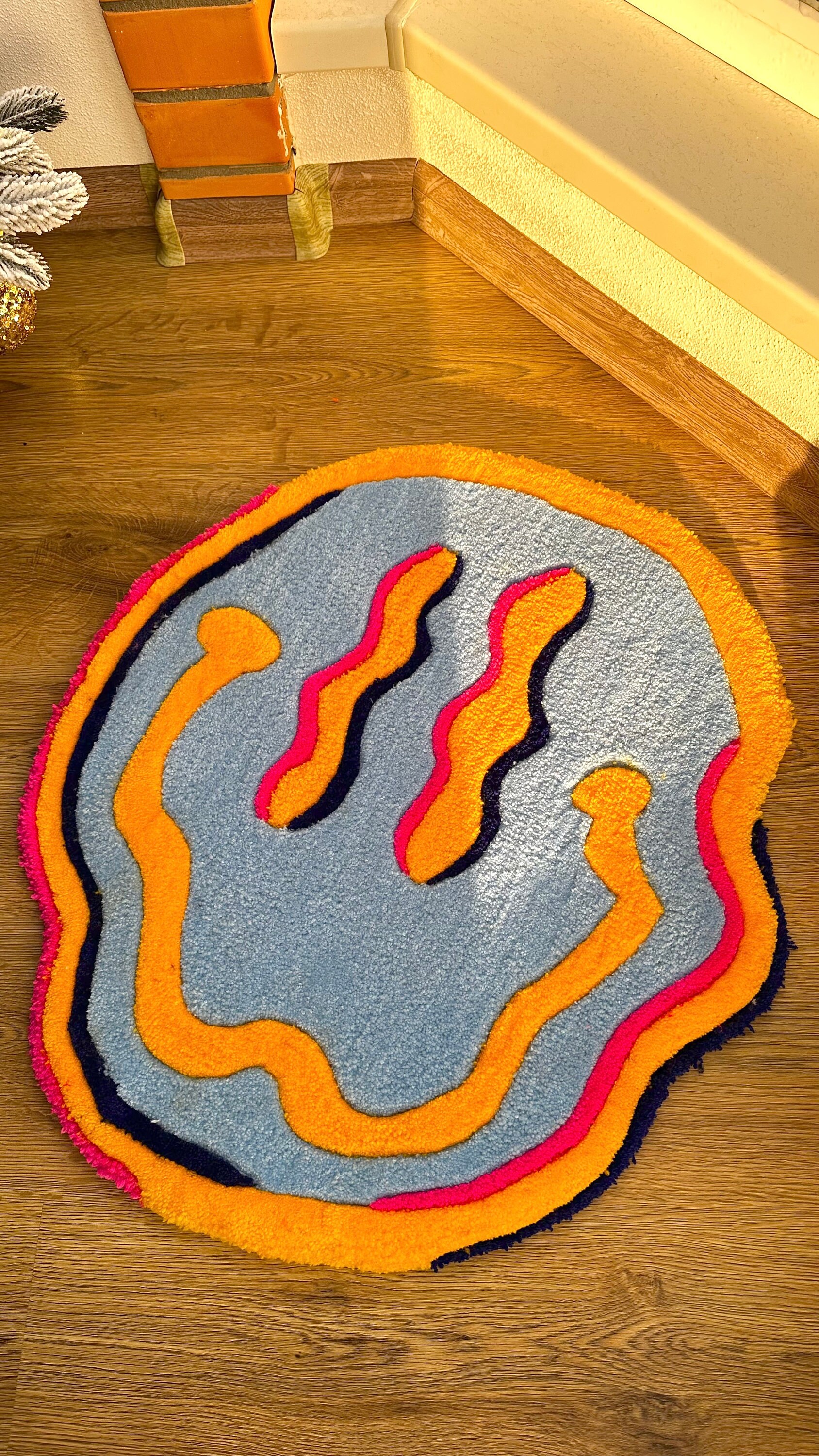 Abstract Tufting Smile Face Rug - Etsy