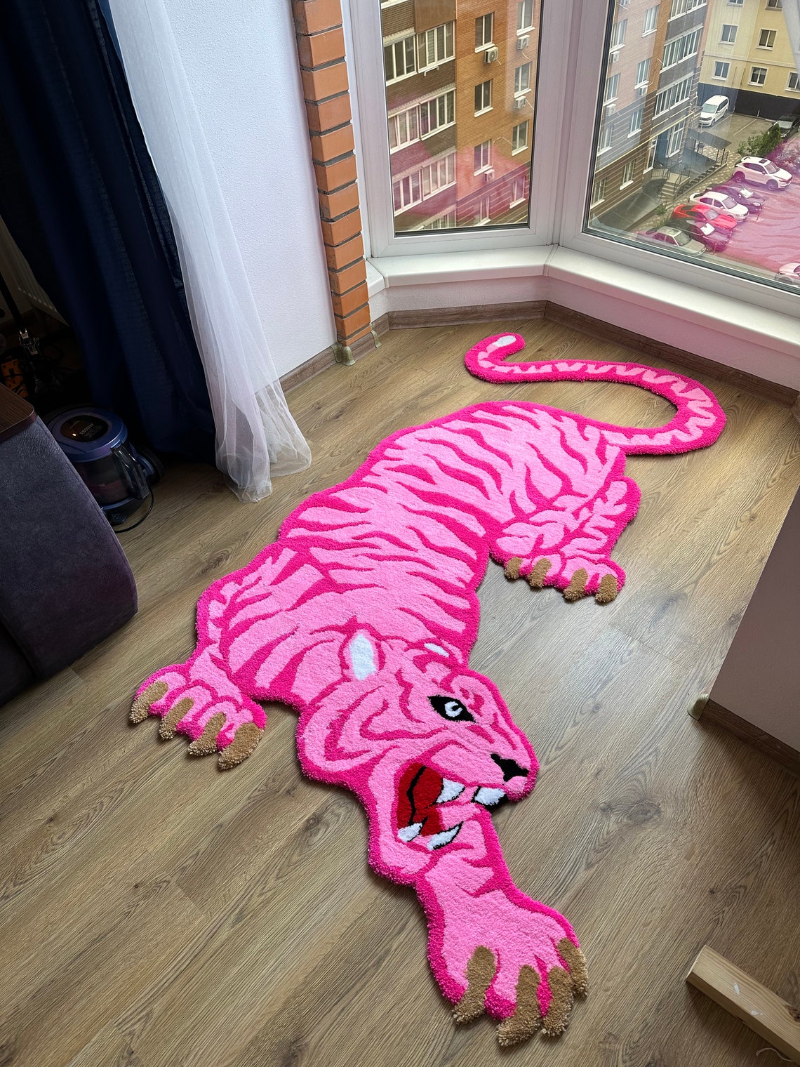 Big Tufting Pink Tiger Rug - Etsy