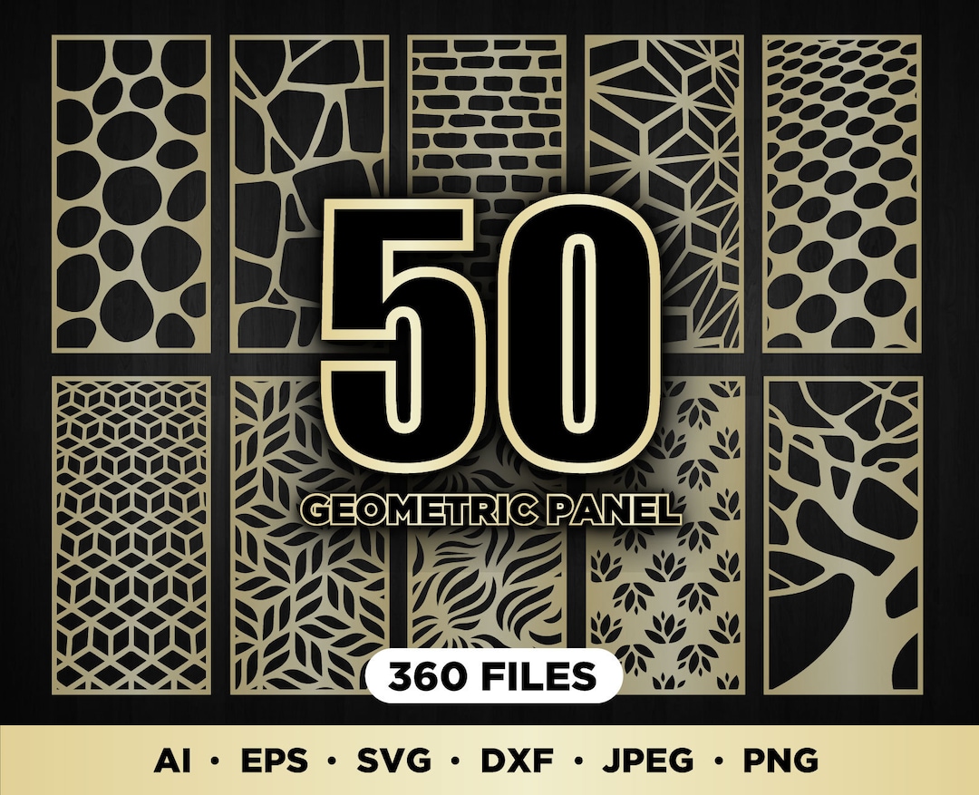50 Geometric Panels: Laser Cut Metal & Wood Patterns (SVG Bundle) - Etsy