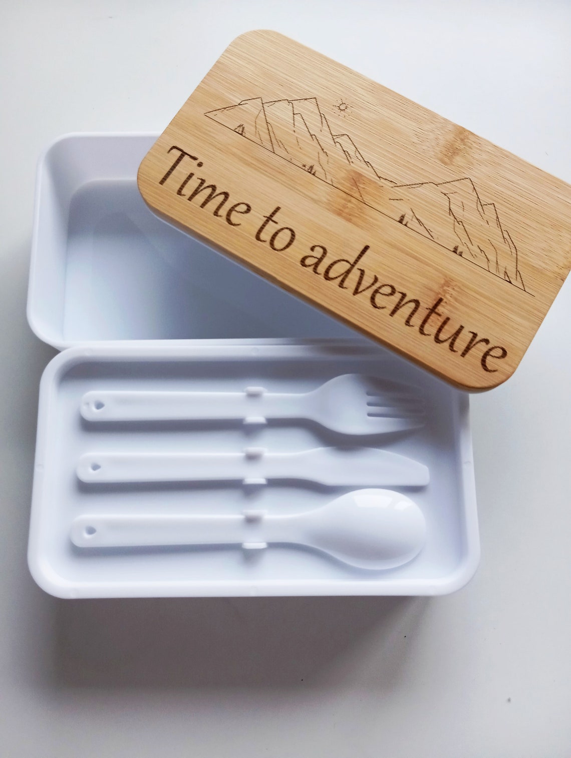 Personalized 2-layer Lunch Box Container With Engraved Bamboo Lid ...