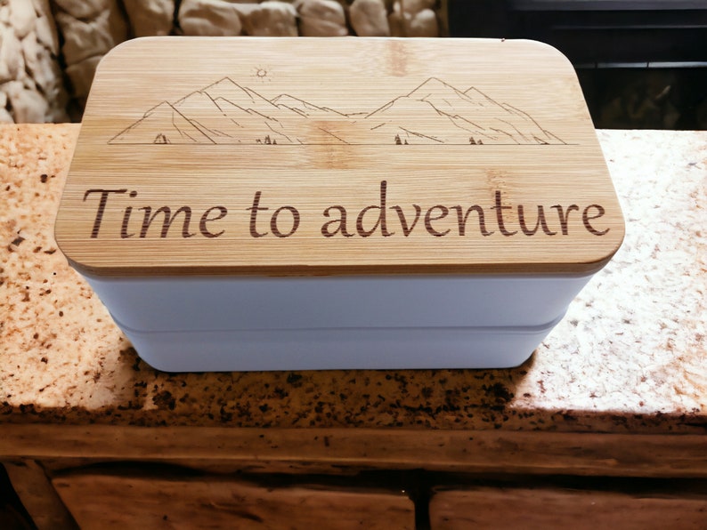 Personalized 2-layer Lunch Box Container With Engraved Bamboo Lid ...