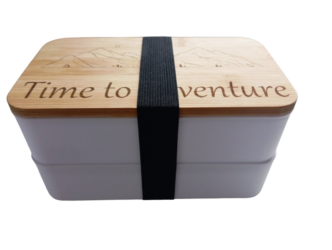 Personalized 2-layer Lunch Box Container With Engraved Bamboo Lid ...