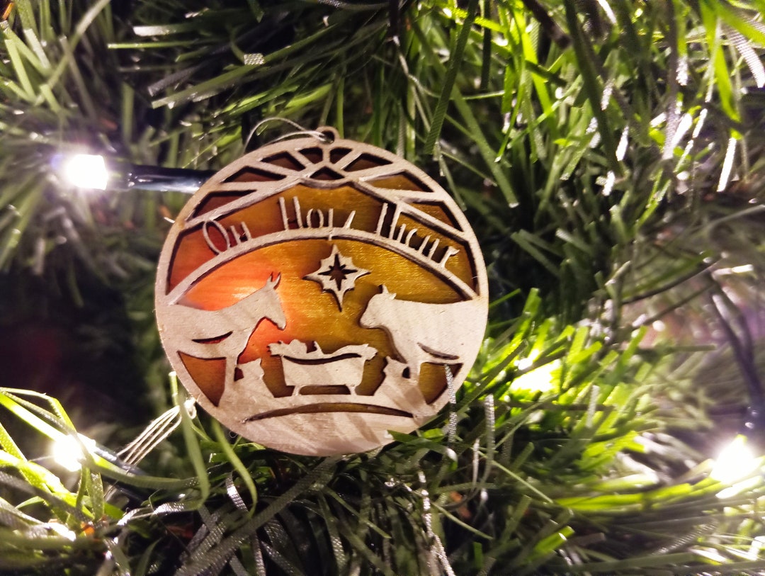 SET Wooden Tree Baubles 6 Variants, Gifts Christmas Ornament, Christmas ...