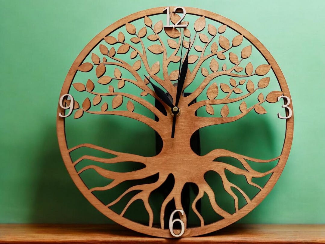 TREE OF LIFE Clock | Analog Wall Clock | Meditation Clock | Wooden Wall ...
