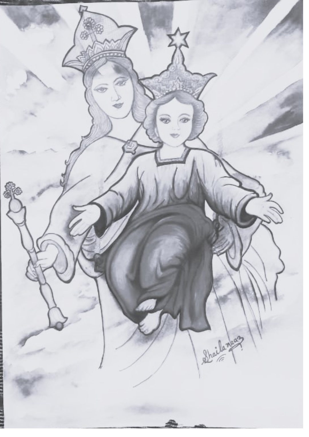 Mother Son Sketch for Coloring Pages for Kids Printable - Etsy