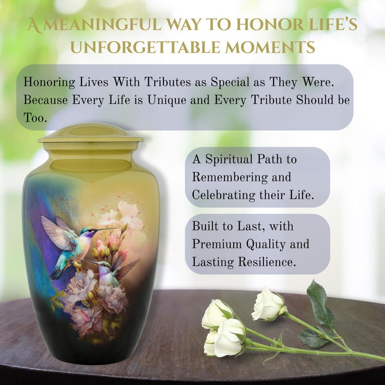 Pair of Humming Birds Cremation Urn for Human Ashes - Adult Urns for ...