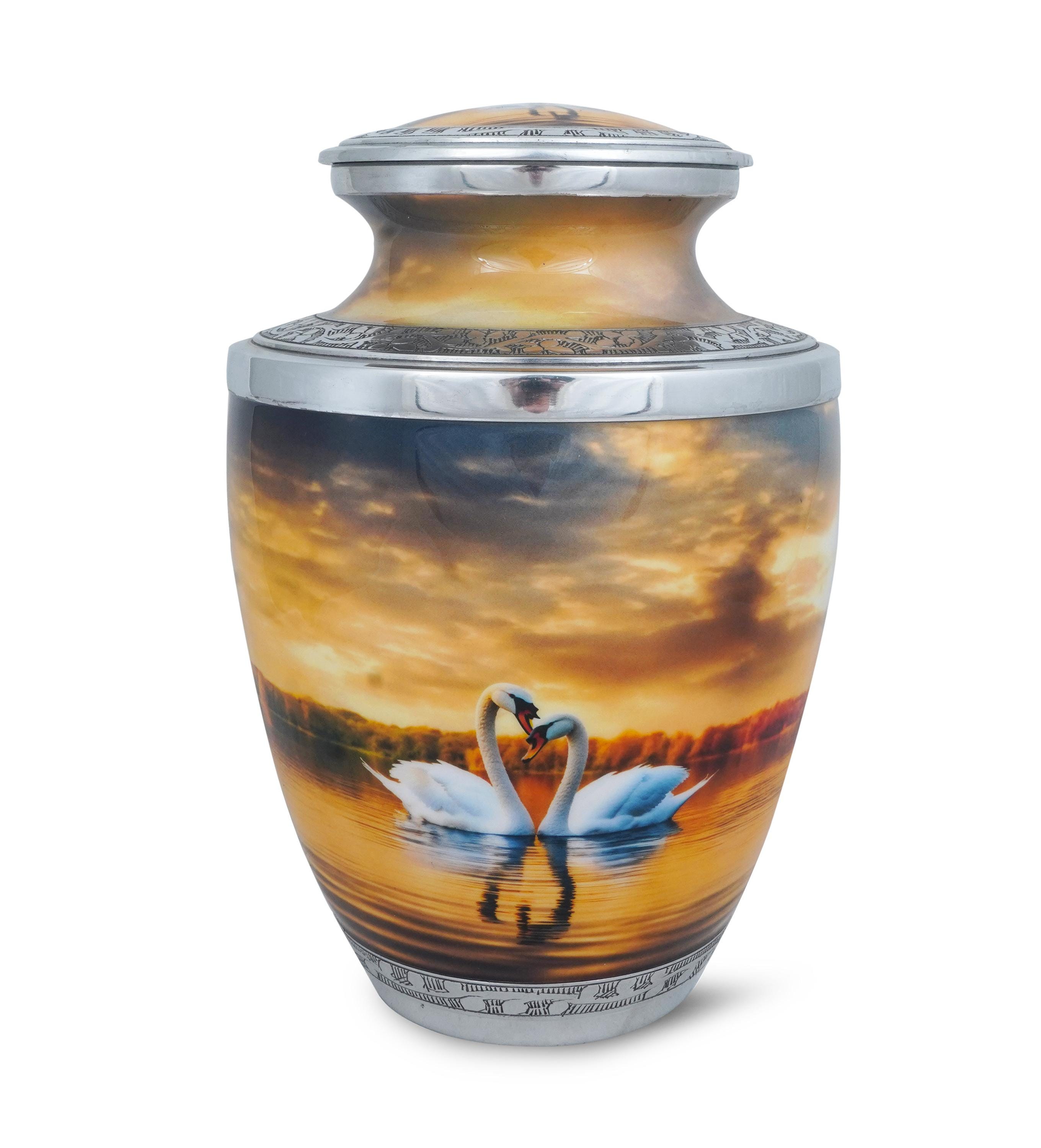 Pair of Swan Adult Cremation Urn for Human Ashes – Full Size Urns With ...