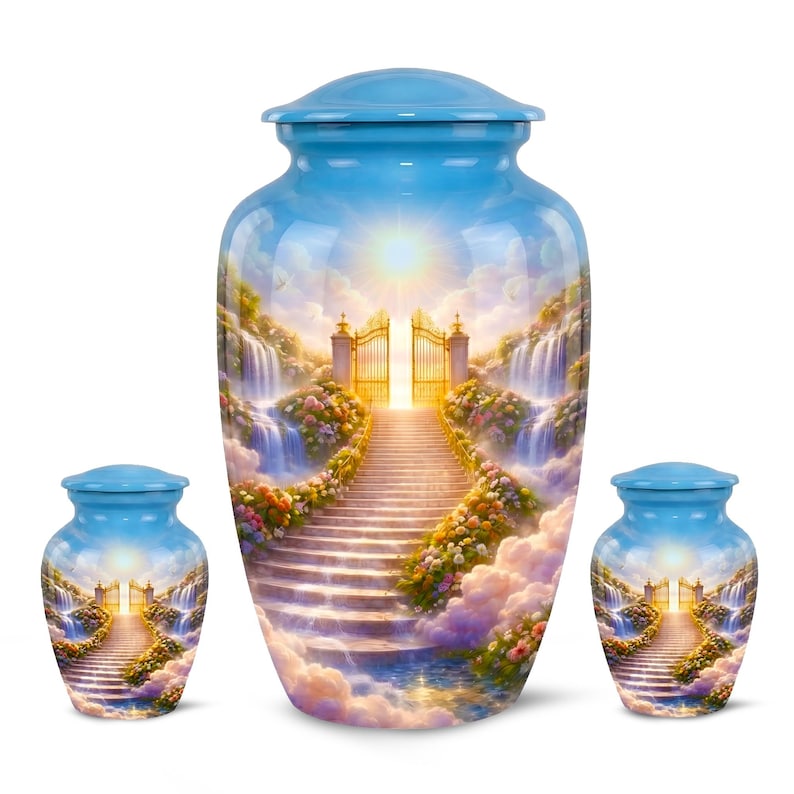 Heavenly Garden Stairway Cremation Urn for Human Ashes - Divine Light ...
