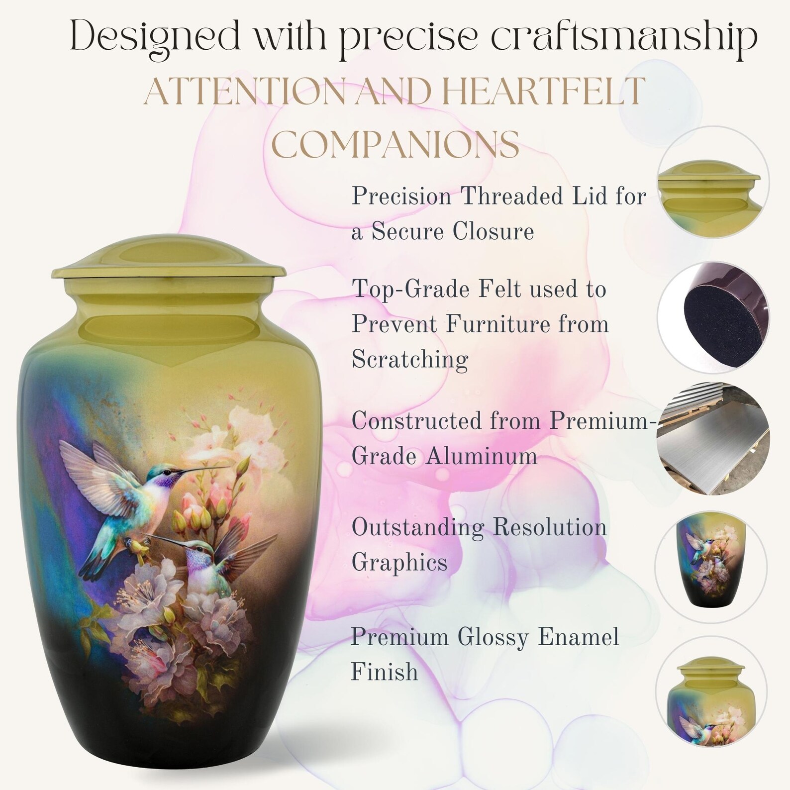 Pair of Humming Birds Cremation Urn for Human Ashes - Adult Urns for ...
