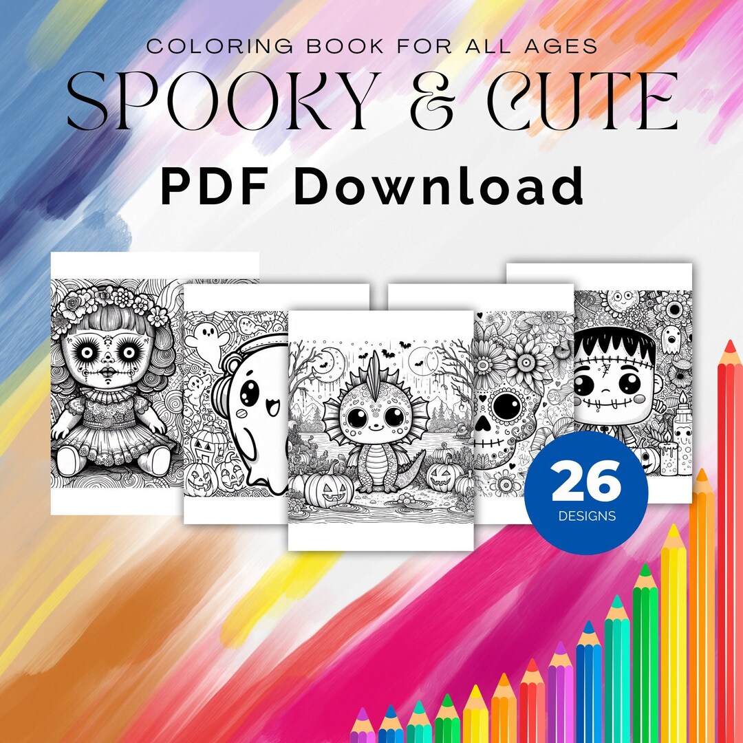 Spooky Cute: Creepy Cute Coloring Book for Relaxing - Etsy